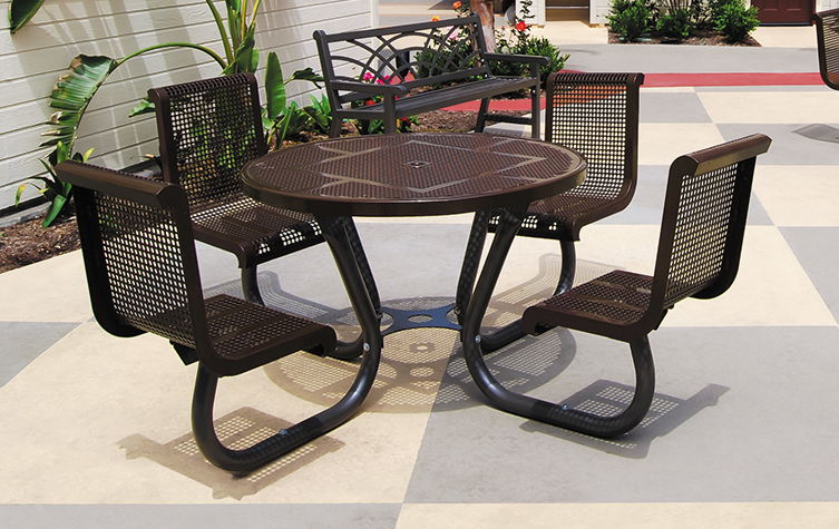 Belson | Gallery | 230-RDPC46 | Round Contour Table | Perforated Pattern