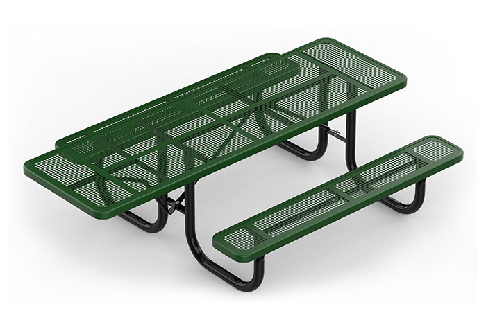 Belson | Gallery | 238HS-P8 | Rectangular Steel ADA Picnic Table Perforated Pattern