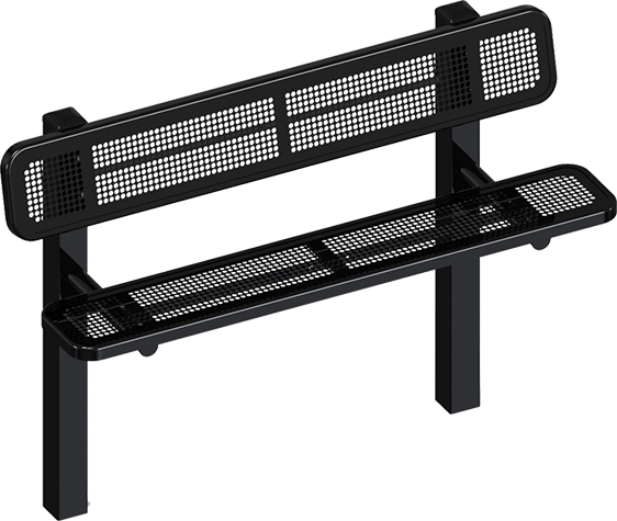 Belson | Gallery | 961S-P6 | Bollard Style Perforated Steel Park Benches