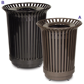 Americana Series™ Open Top Trash Receptacles | Metal | Trash ...
