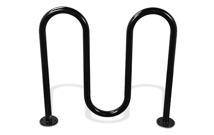 Belson | Gallery | CBBR-5UR-BK | Round Tube Wave Bike Racks | 3 Wave ...