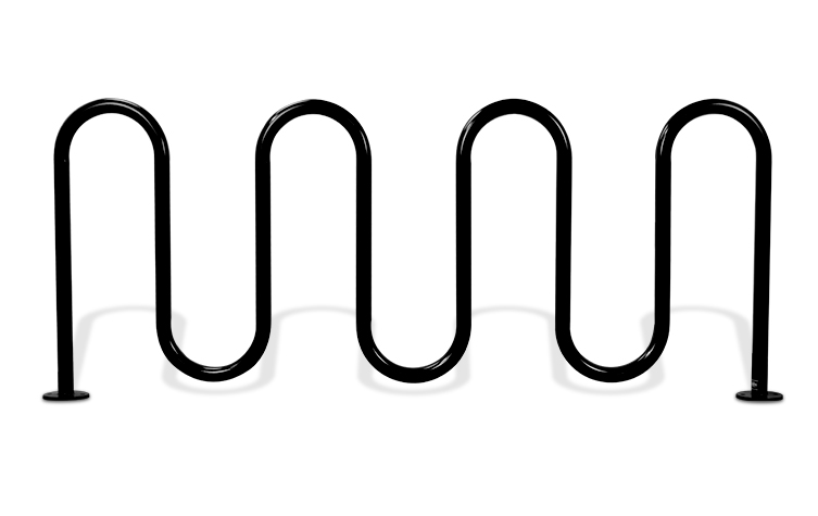 Belson | Gallery | CBBR-9UR-BK | Round Tube Wave Bike Racks | 7 Wave ...