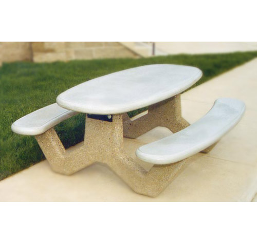 Belson | Gallery | COT6 | Concrete Oval Picnic Table | 6' Length