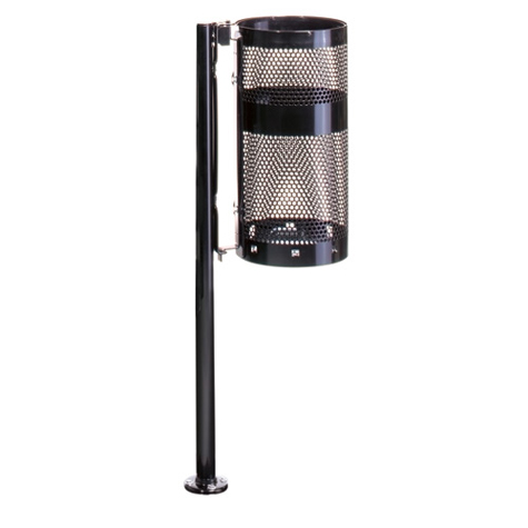 Belson | Gallery | H1N | Mounted Perforated Steel Basket Waste Receptacles