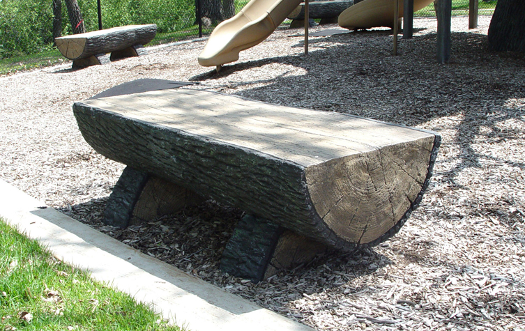 Belson | Gallery | HLB-6 | Half Log 6' Concrete Bench