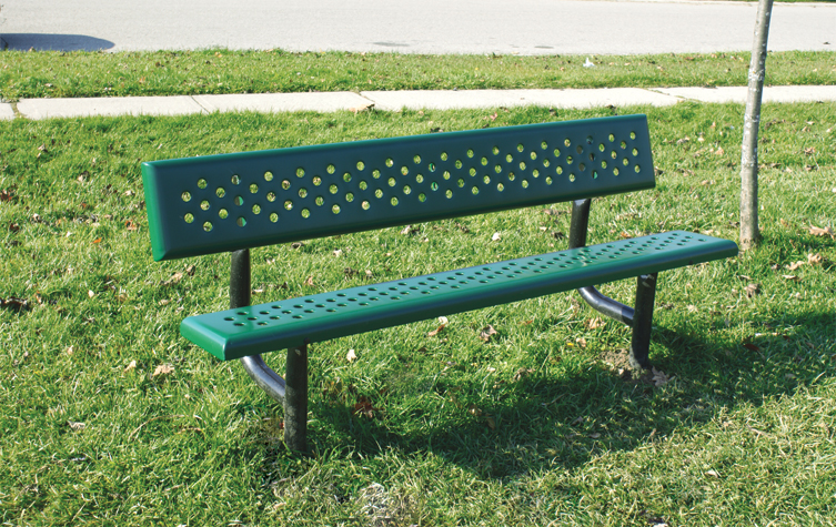 Belson | Gallery | PBG-6PS | 6' Traditional Perforated Steel Park Bench ...