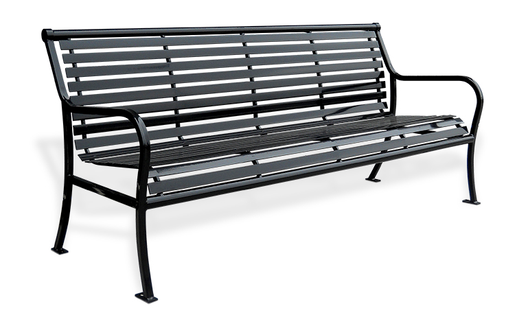 Belson | Gallery | PVS6 | 6' Parkview Bench with Horizonal Steel Slats